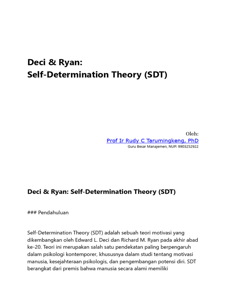Deci.dan.Ryan Self Determination.theory(SDT) | PDF