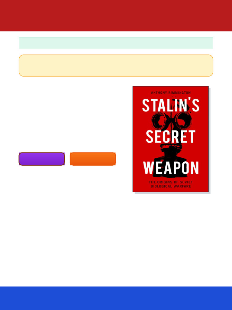 Stalin's Secret Weapon: The Origins of Soviet Biological Warfare ...