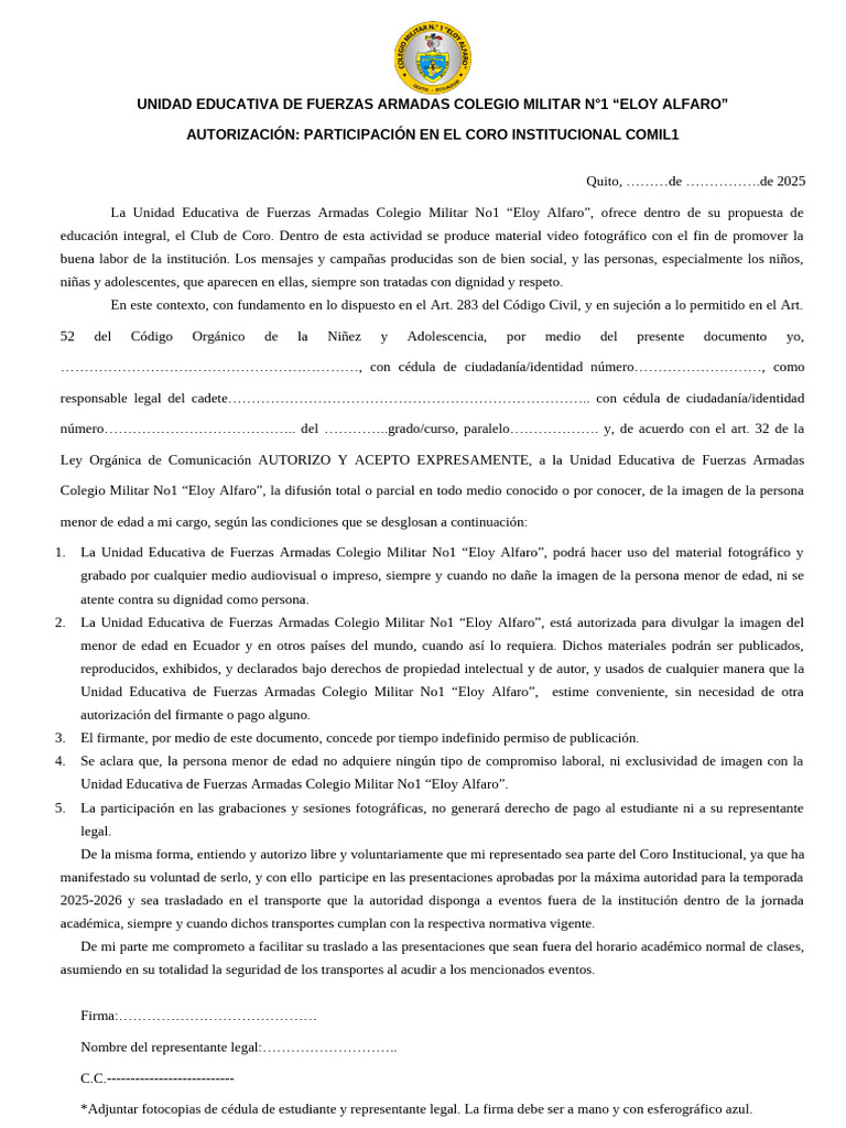 Autorizacion de uso de Imagen | PDF