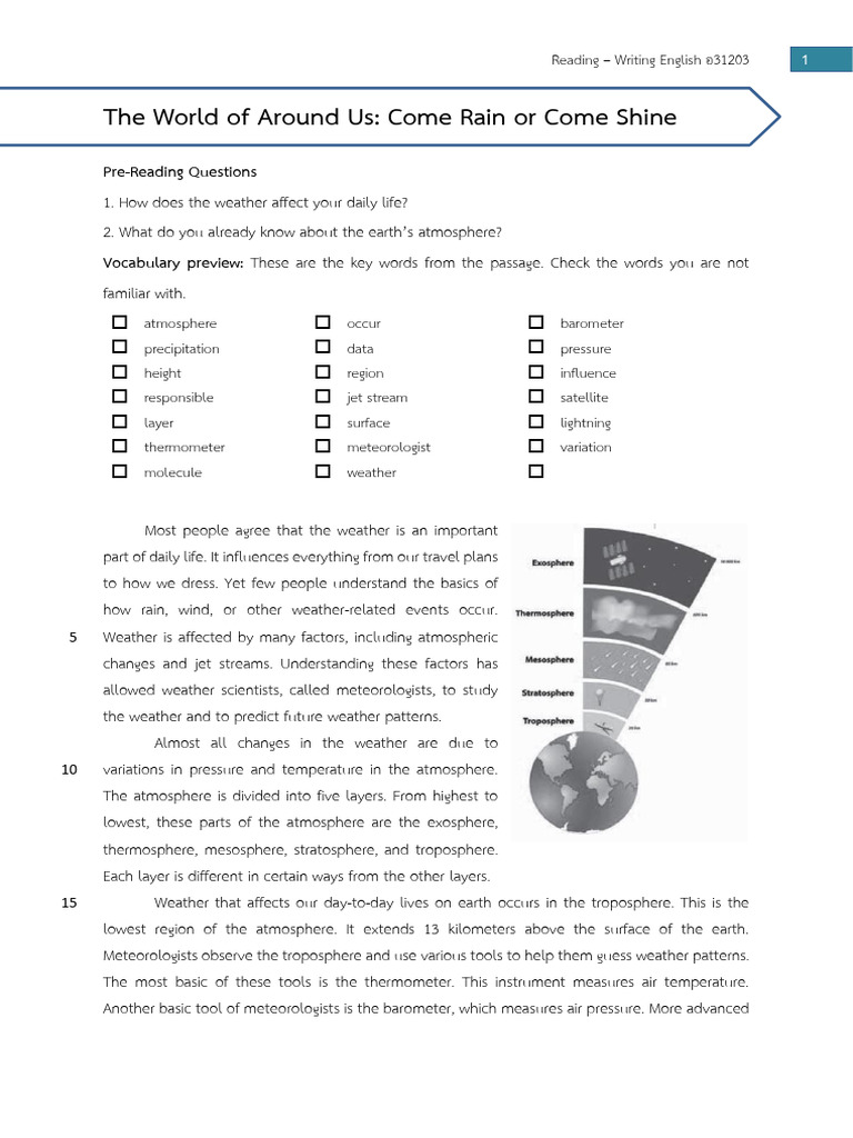 3 The World Around Us | PDF | Atmosphere Of Earth | Atmosphere