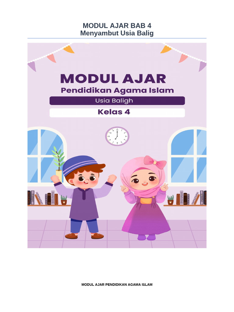 Modul Ajar Kurmer Pbl- Bab 4 Menyambut Usia Balig | PDF