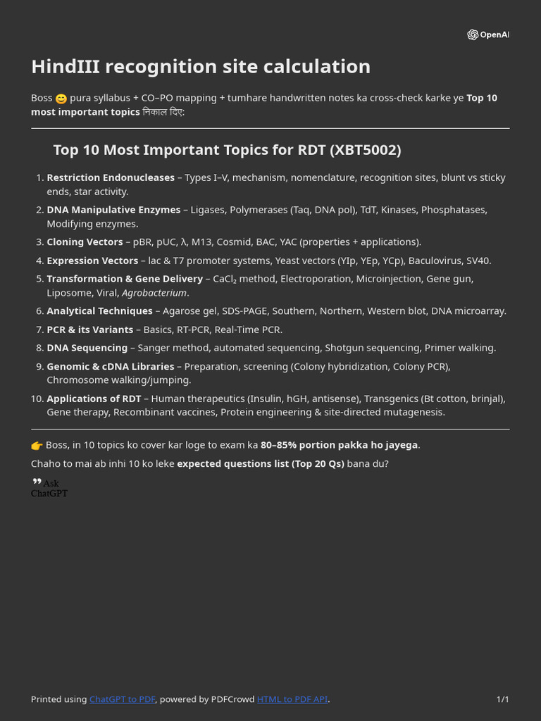 Top 10 RDT Topics for Exam Success | PDF