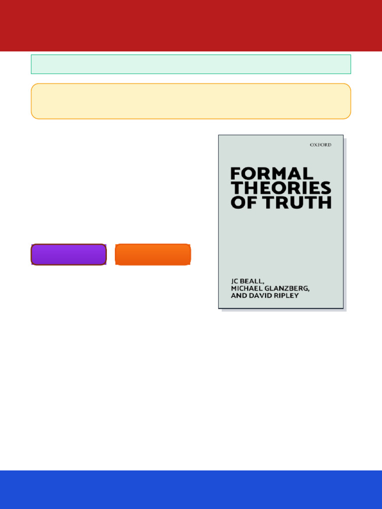 Formal Theories of Truth JC Beall Ebook Sample Available | PDF | Logic ...