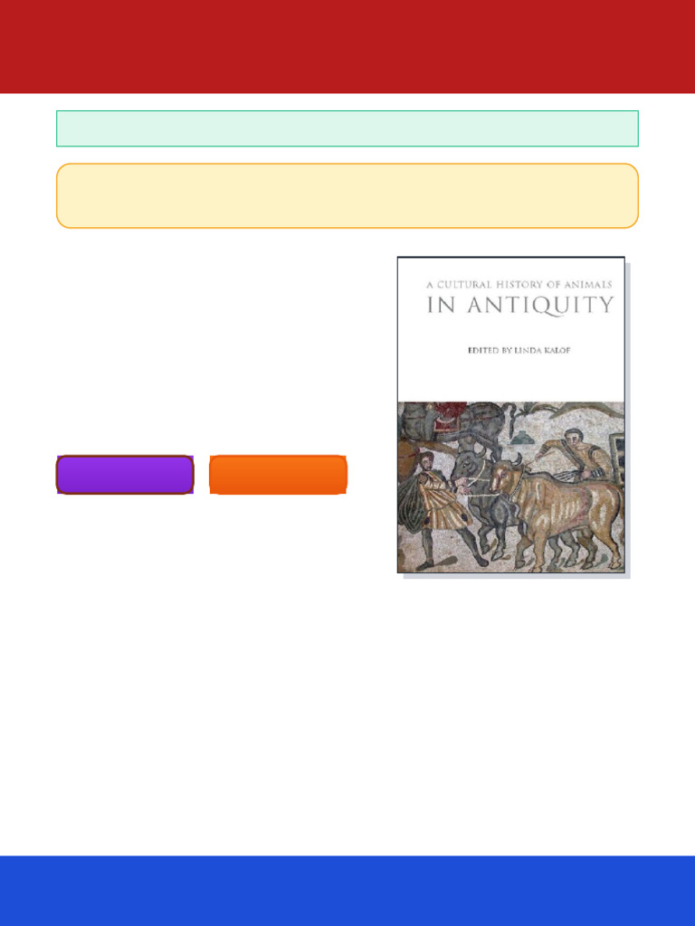 A Cultural History of Animals in Antiquity The Cultural Histories Linda ...