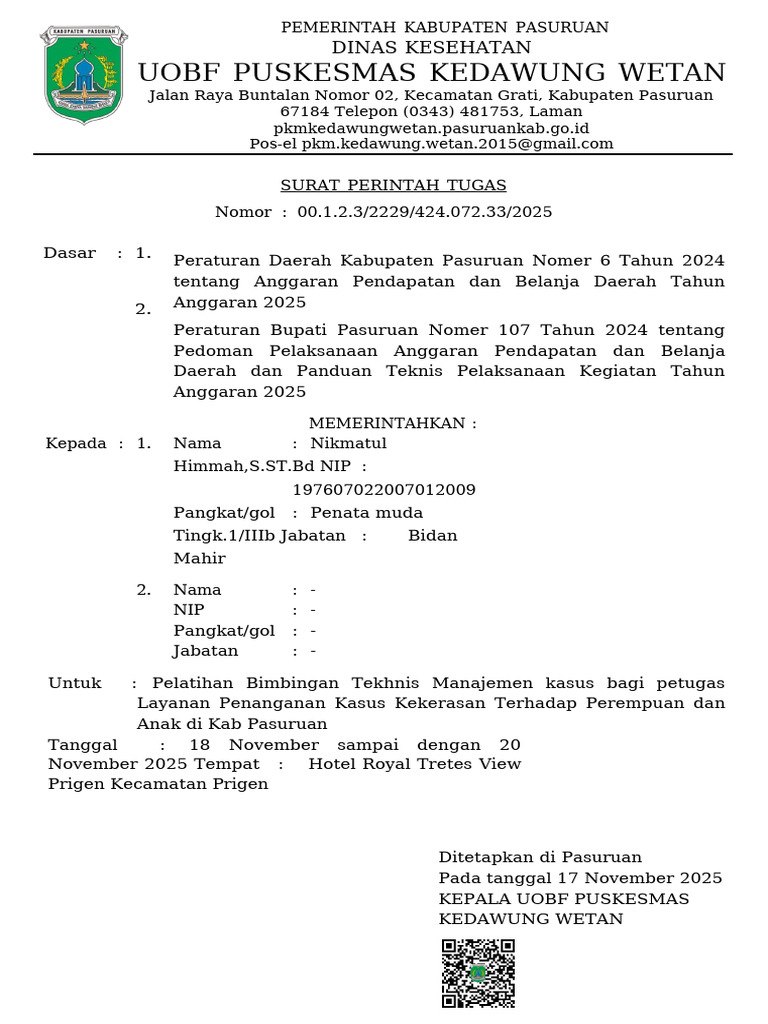 SPT Tanggal 18 Nov 25 | PDF