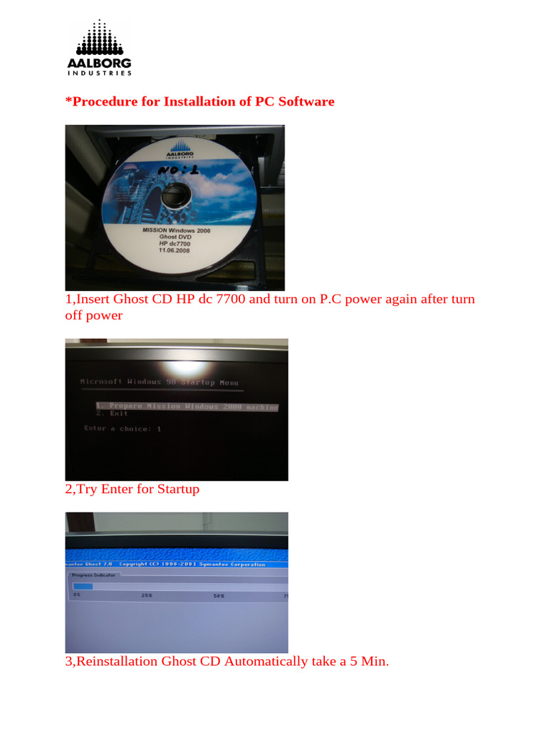 Procedure For Installation PC SW-1 | PDF