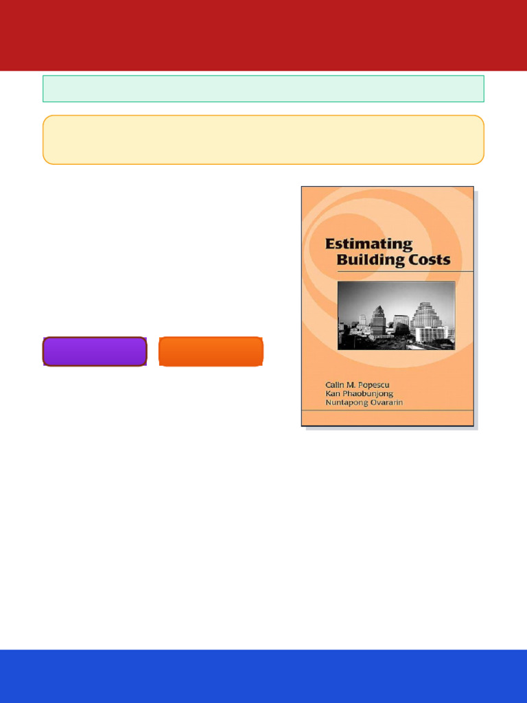 Estimating building costs Calin Popescu ebook fully accessible version ...