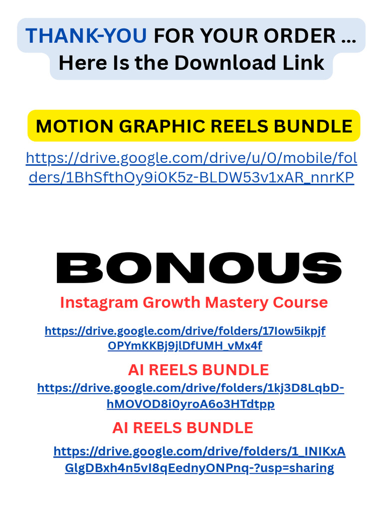 Motion Graphic Reels Bundle | PDF