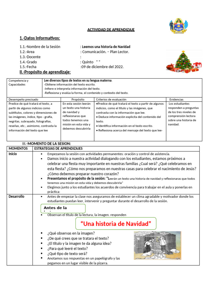 9-12-22 Una Historia de Navidad (1) | PDF | Predicado (Gramática)