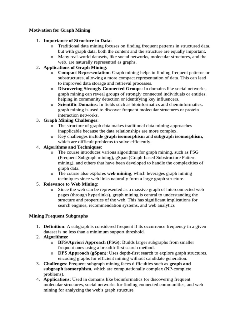 Motivation For Graph Mining | PDF | Information Science | Discrete ...