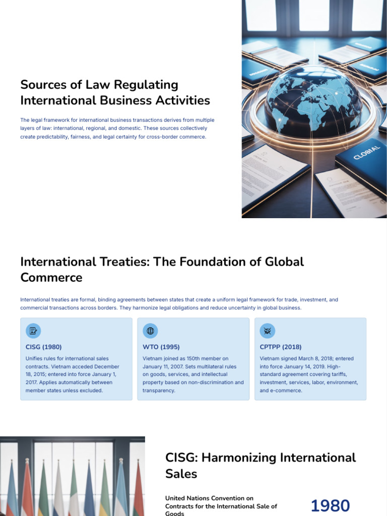 Sources of Law Regulating International Business Activities | PDF ...