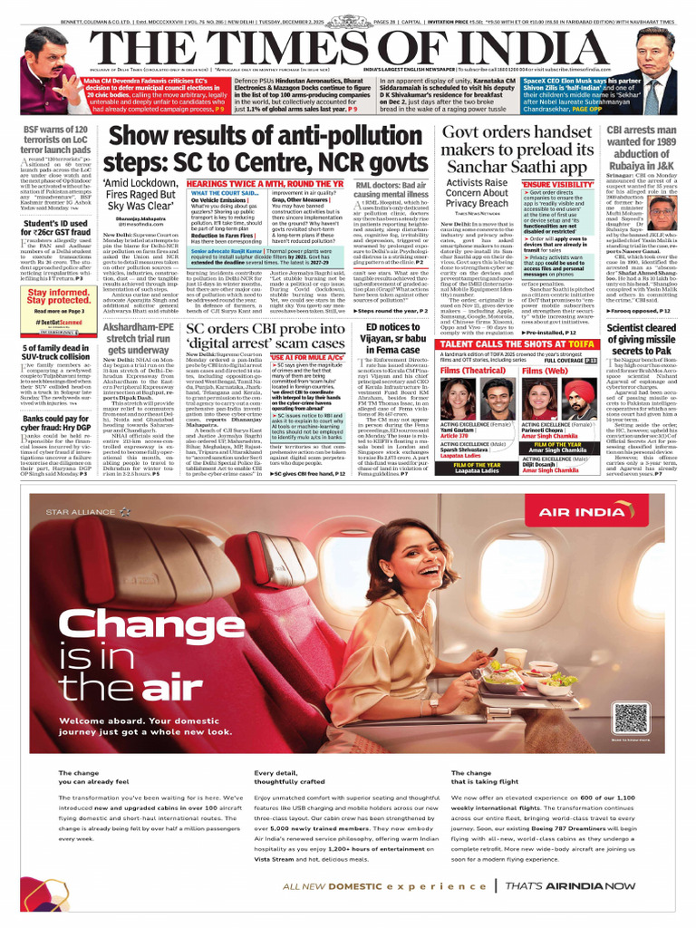 Times of India 02 12 2025 | PDF