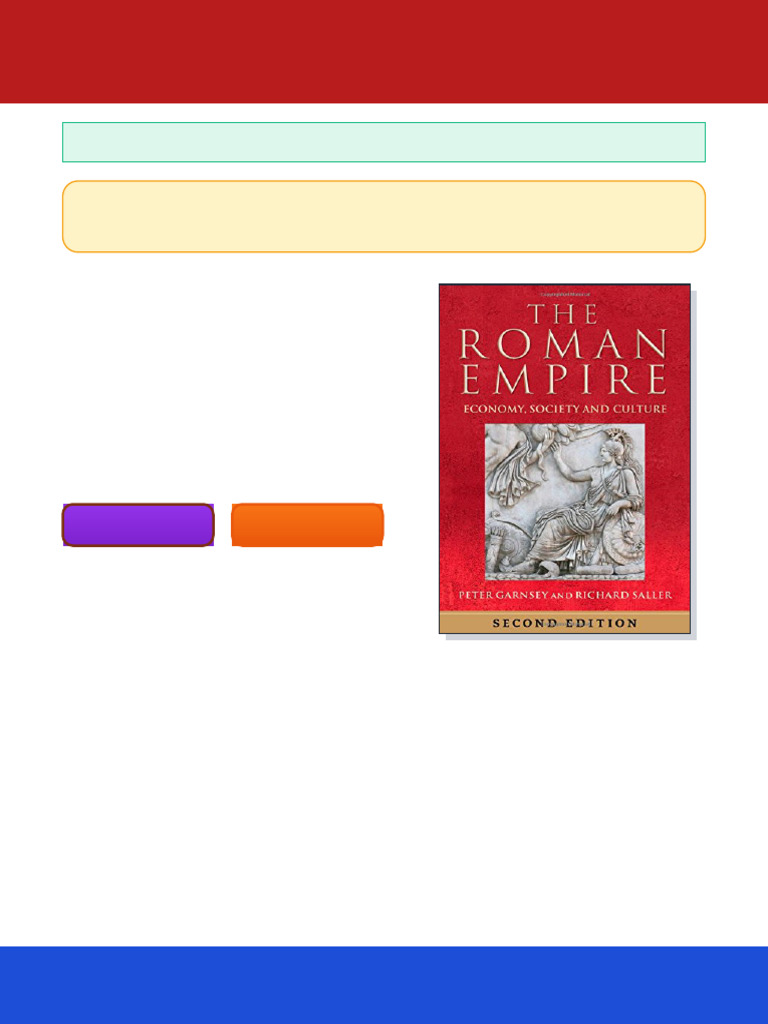 The Roman Empire Economy Society and Culture Peter Garnsey Ebook ...