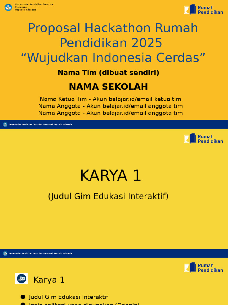 Proposal Hackathon Pendidikan 2025 | PDF