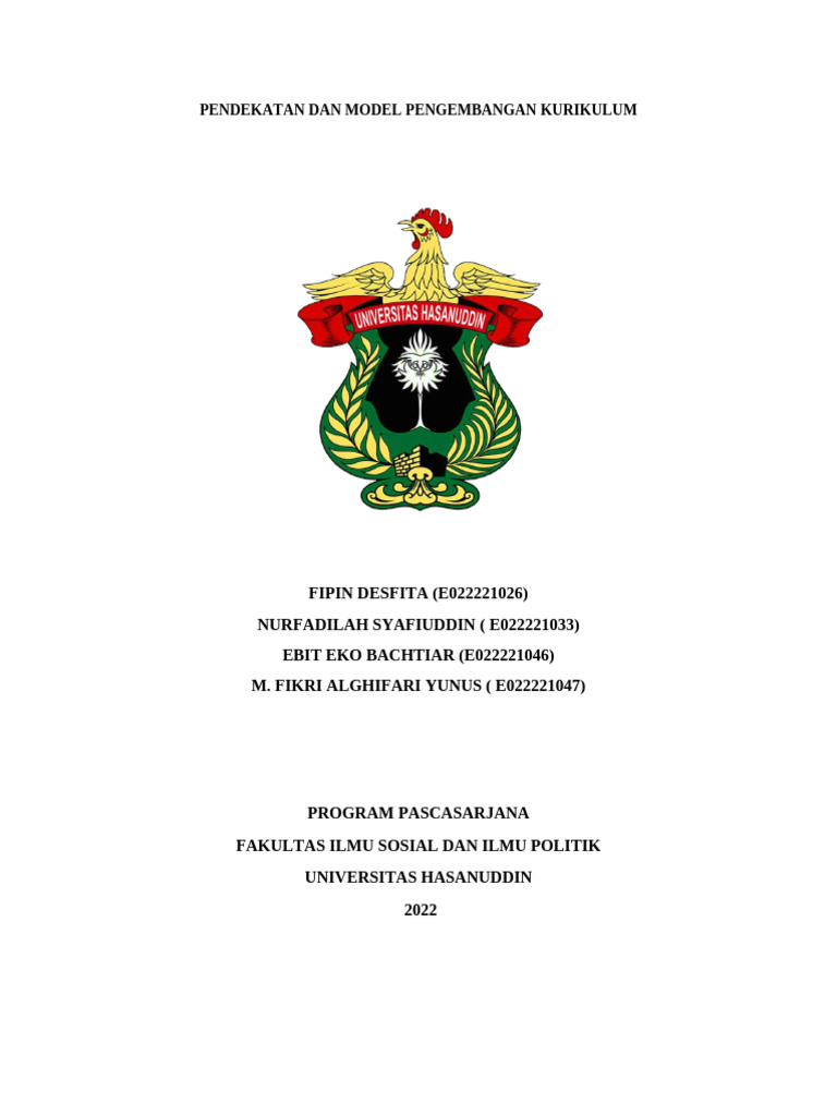 Pendekatan dan Model Kurikulum Indonesia | PDF