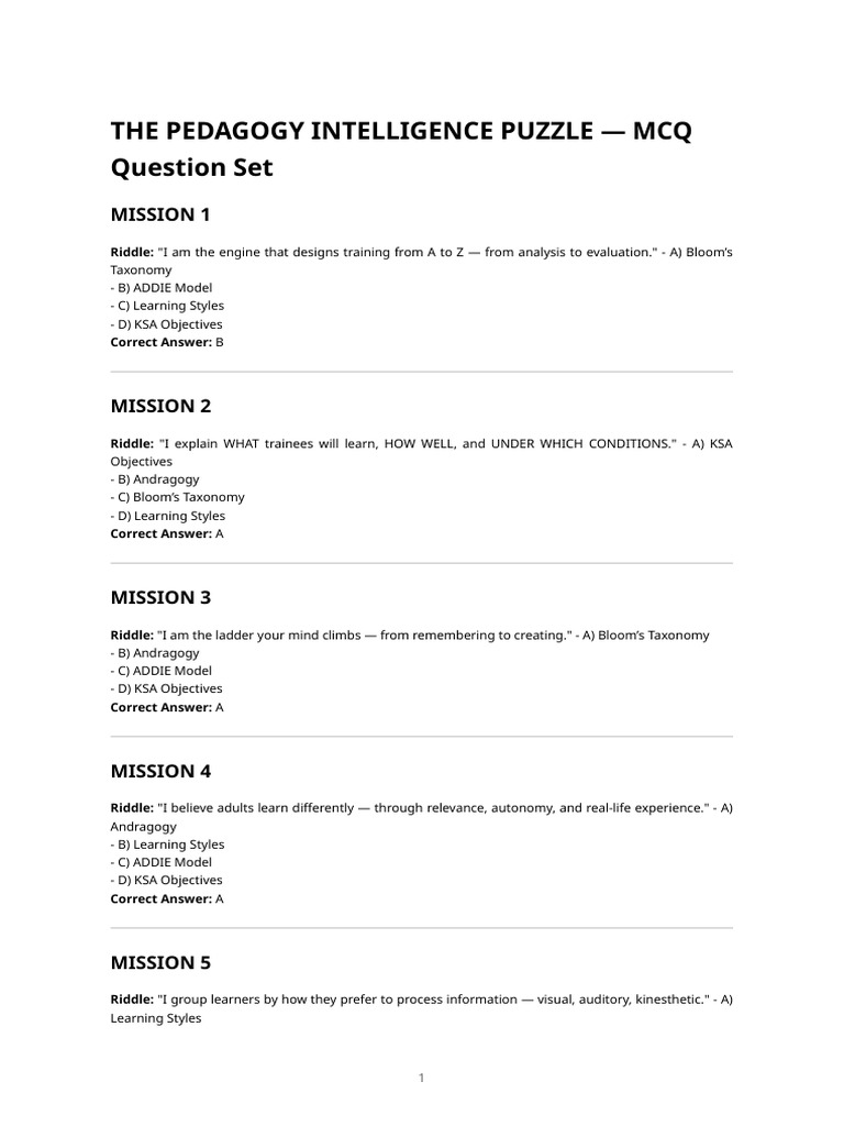 Pedagogy Questions | PDF