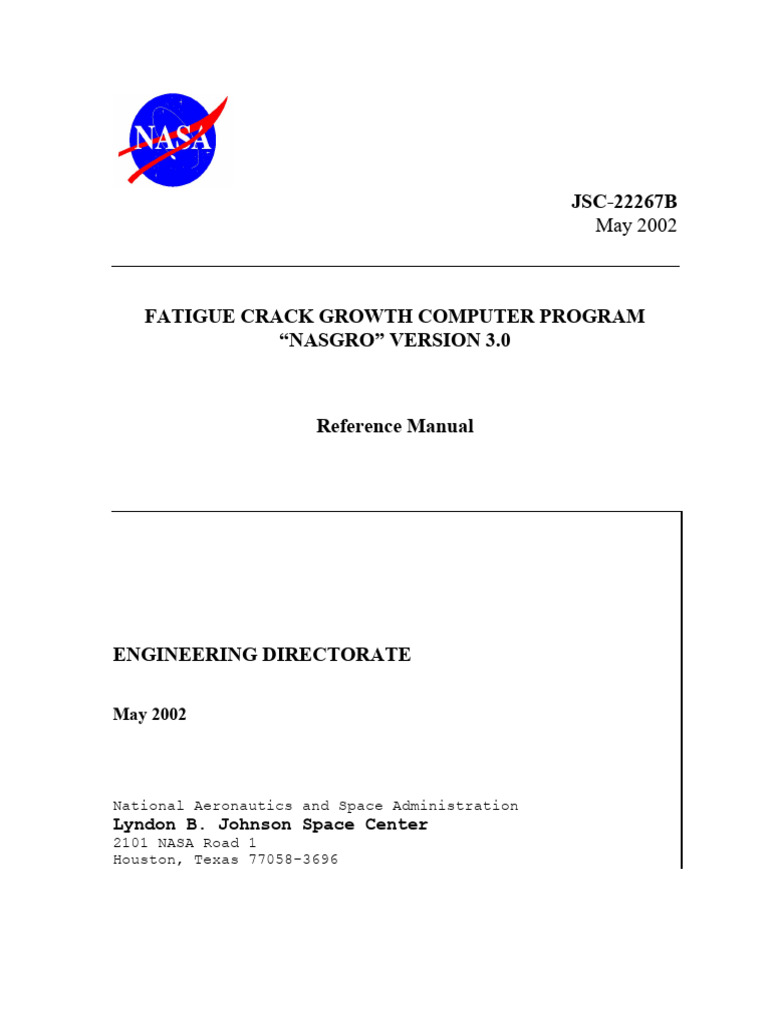 NASGRO 3.0 Fatigue Crack Growth Manual | PDF | Fracture Mechanics ...
