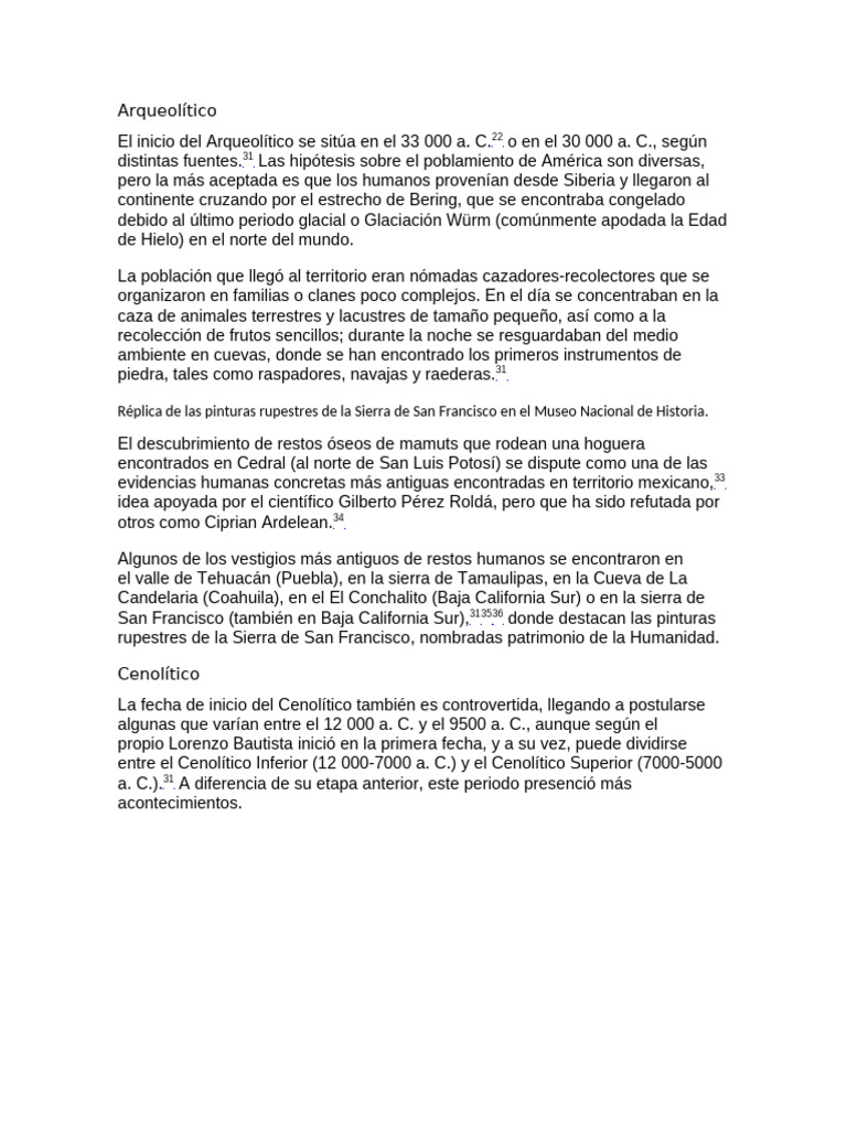 Orígenes del Arqueolítico y Cenolítico en México | PDF | México