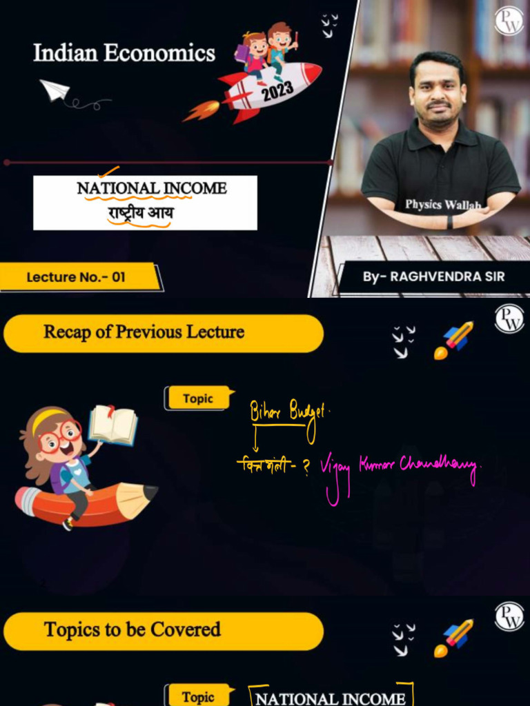 National Income 01 Class Notes PDF | PDF