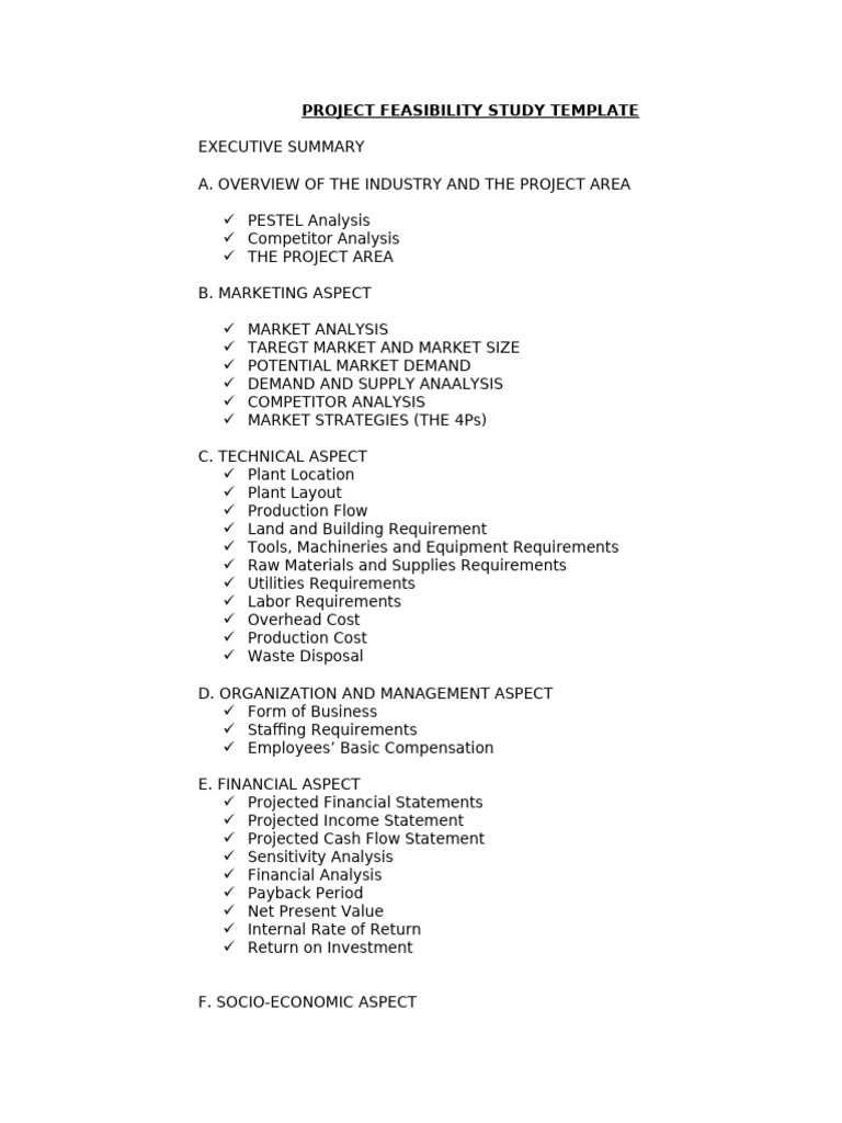 Project Feasibility Study Template | PDF