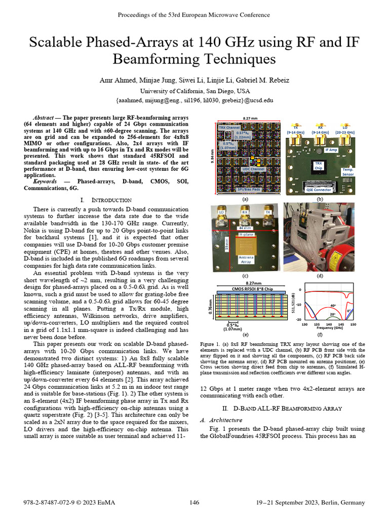 Scalable 140 GHz Phased-Arrays for 6G | PDF | Antenna (Radio) | Radio