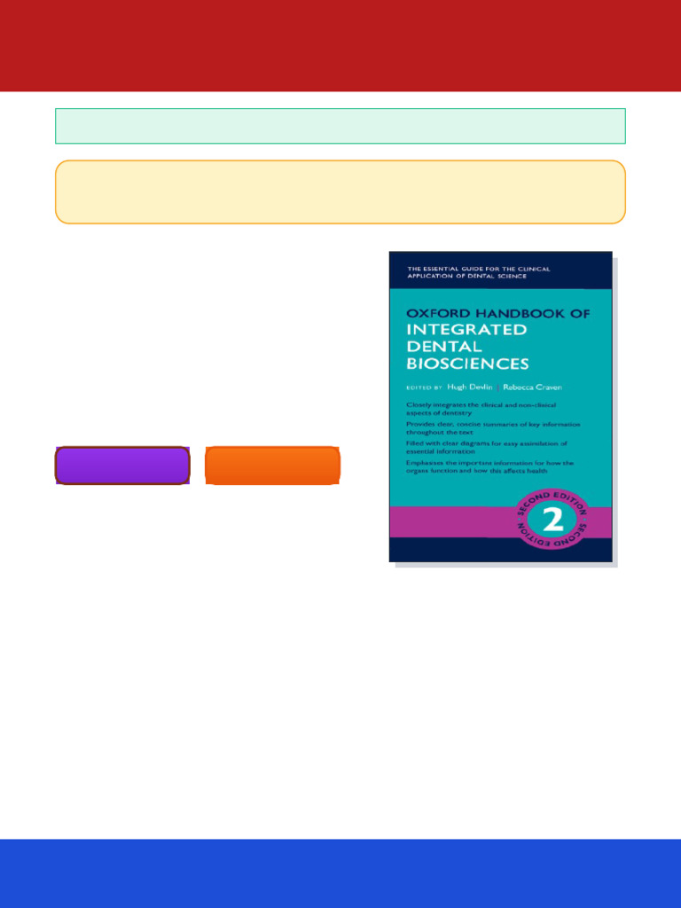 Oxford Handbook of Integrated Dental Biosciences 2nd Edition Edition ...