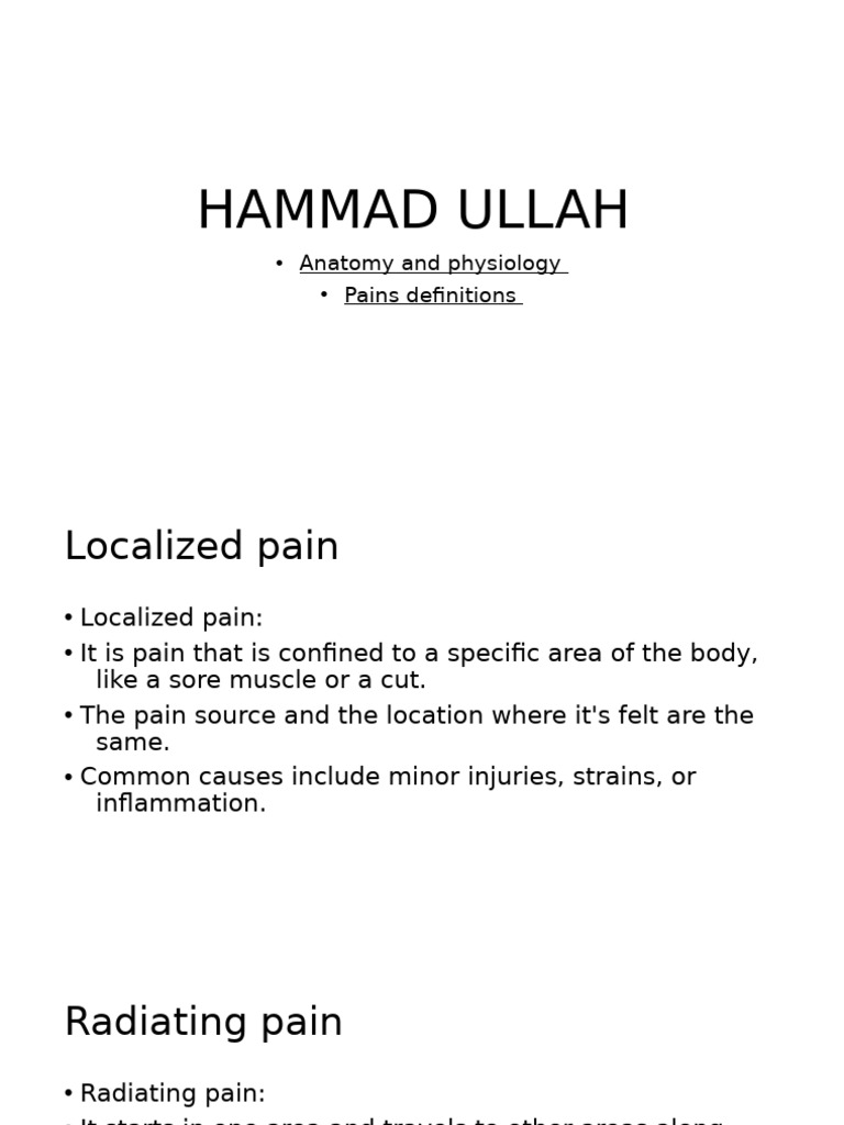 Types of Pain: Localized, Radiating, Referred | PDF