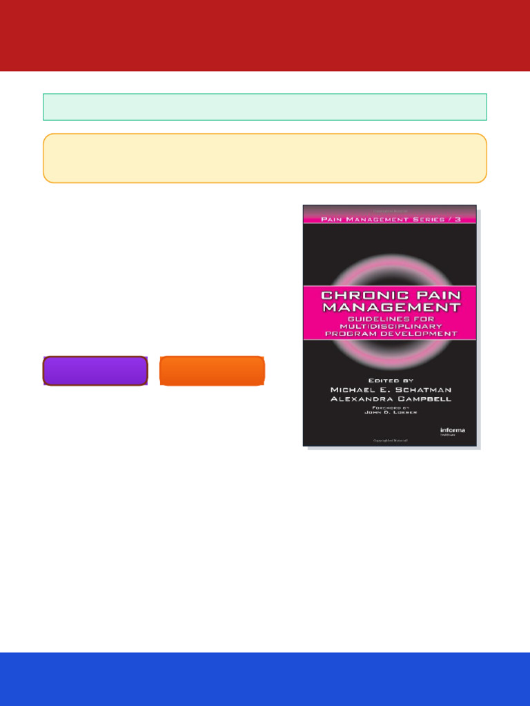 Chronic Pain Management Guidelines for Multidisciplinary Program ...