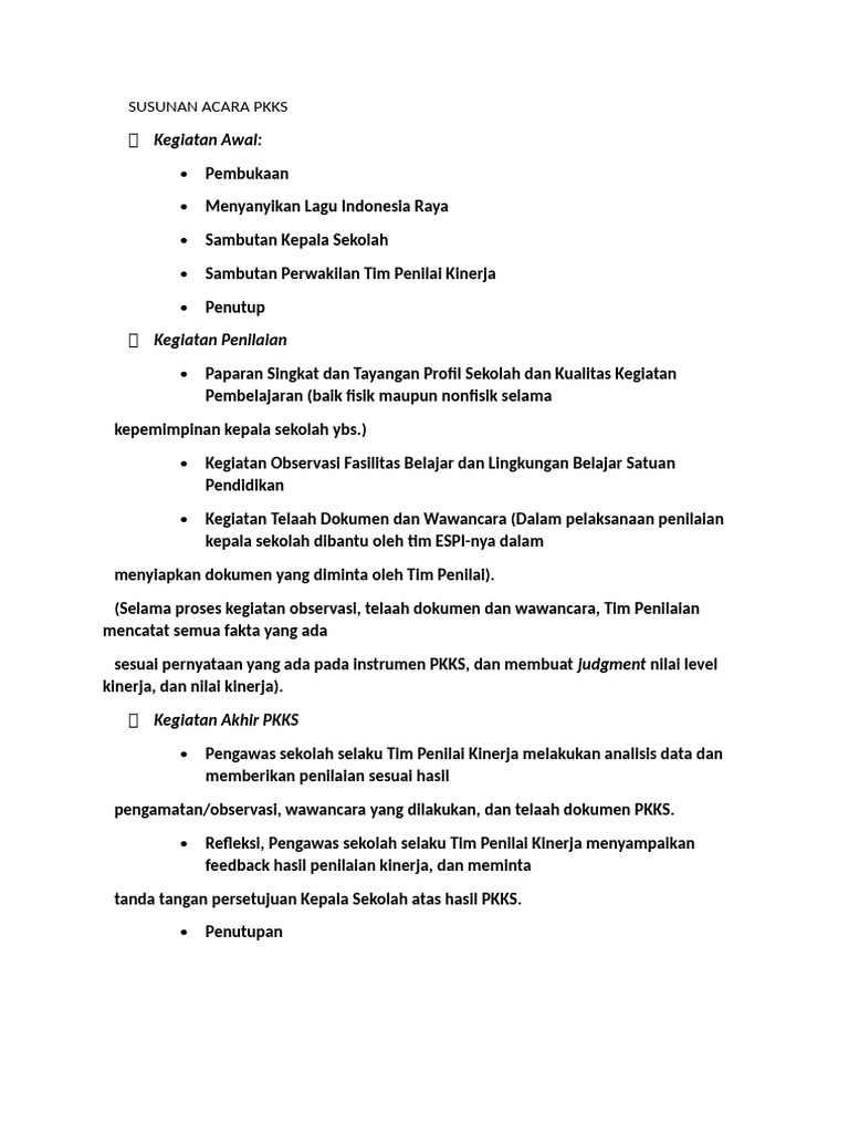 Susunan Acara Pkks | PDF