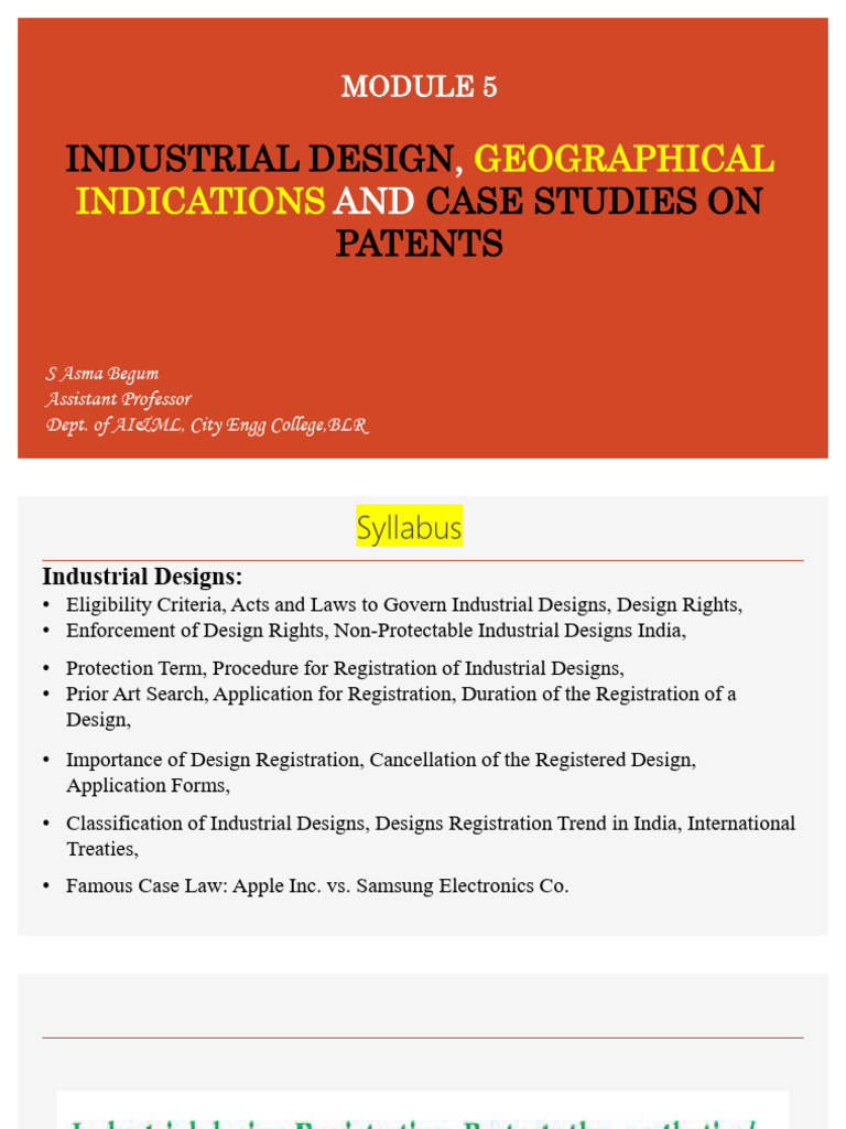 MODULE 5- INDUSTRIAL DESIGNS | PDF | Civil Law (Common Law) | Monopoly ...