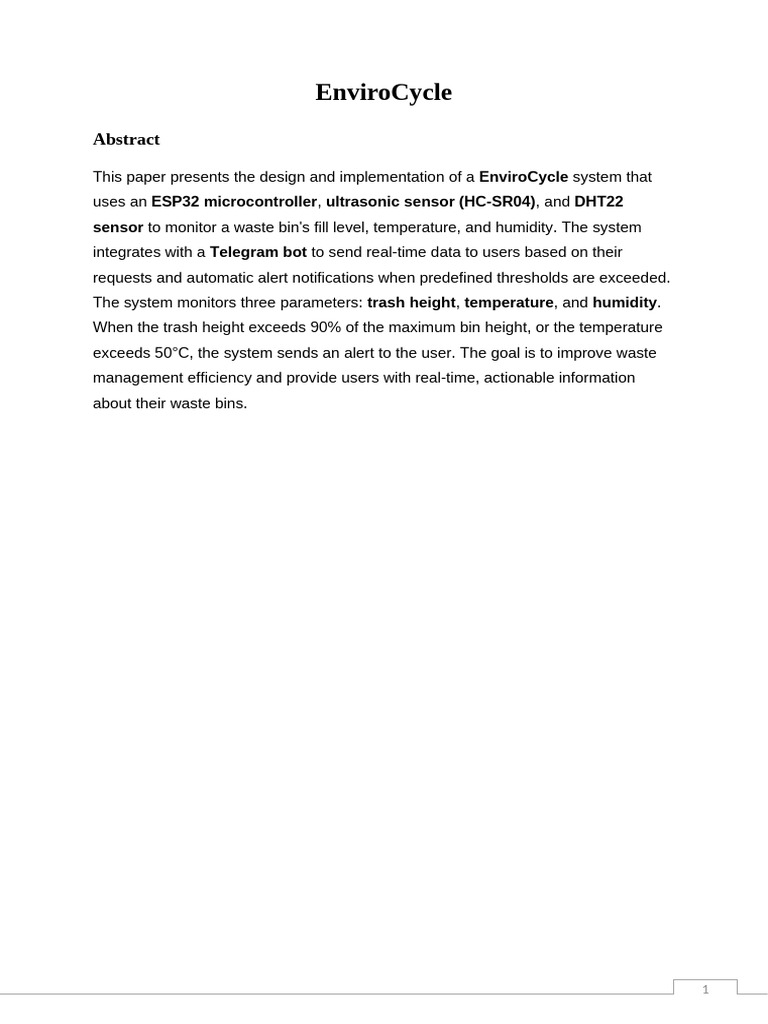 EnviroCycl1 | PDF | Internet Of Things | Sensor