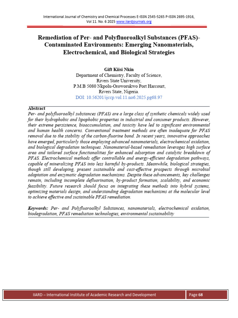 Remediation of Per - and Polyfluoroalkyl Substances (PFAS ...