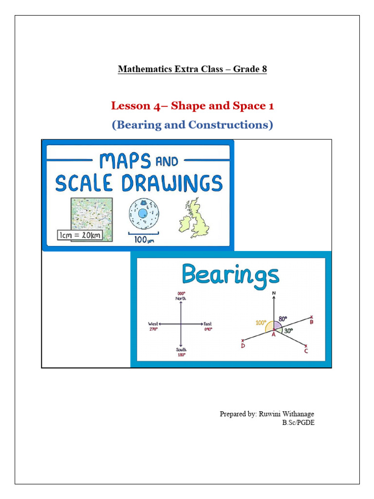 Grade 8 Bearings and Scale Drawings | PDF | Angle | Navigation