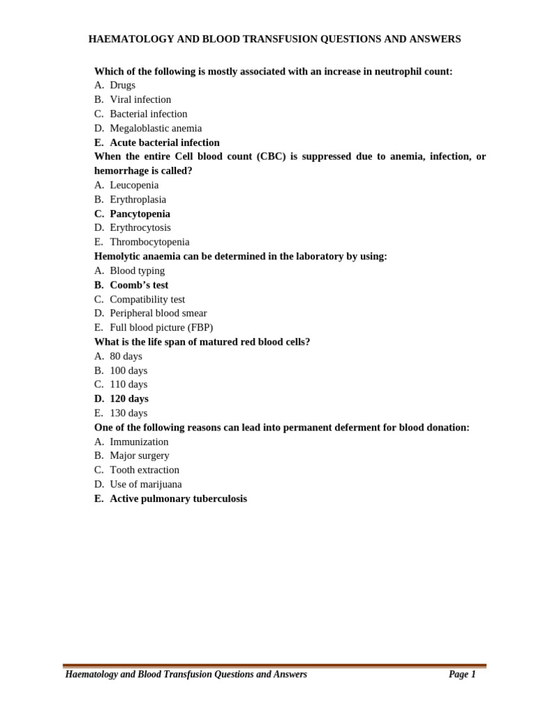 Haematology & Bt Study Qns-1 | PDF | Blood Type | Antibody