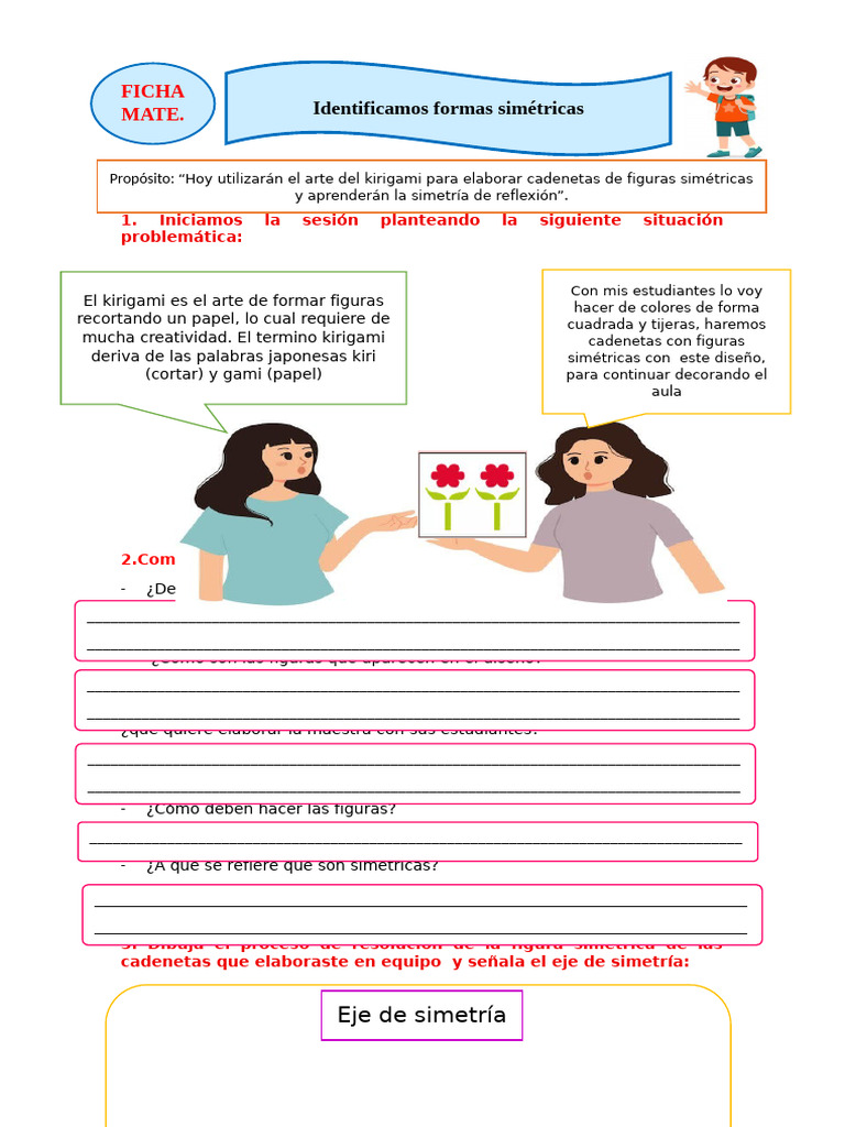 Ficha de Matemática - Identificamos Formas Simetricas | PDF
