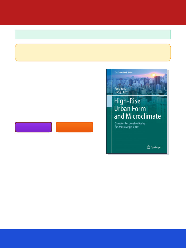 High-Rise Urban Form and Microclimate: Climate-Responsive Design For ...
