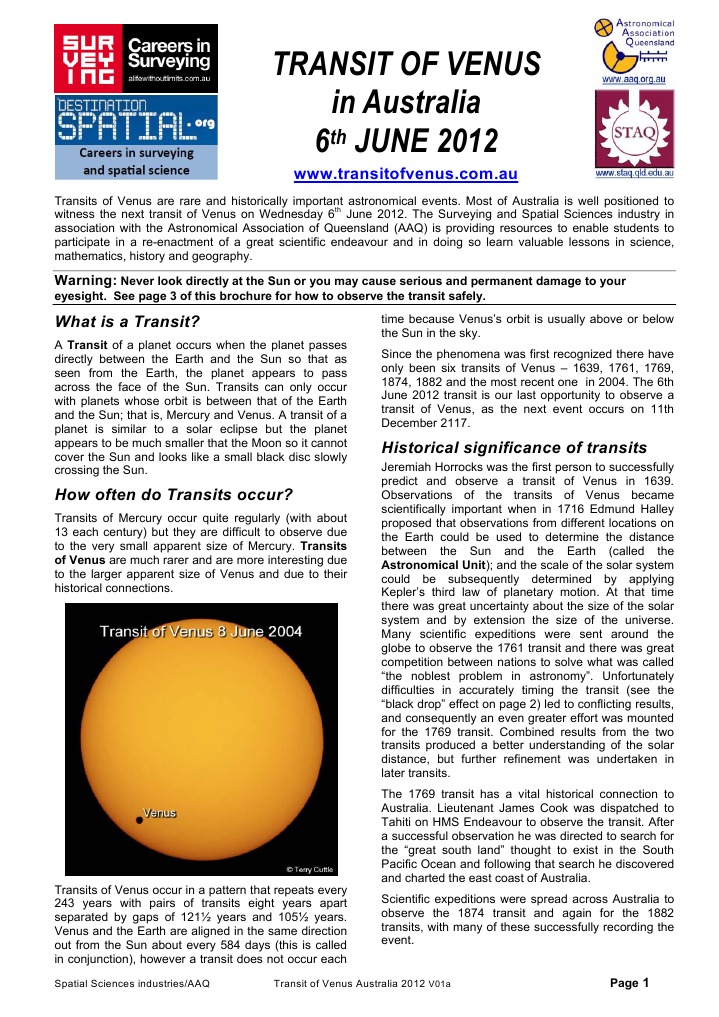 Tova 2012 Brochure v01 1 | PDF | Venus | Astronomical Unit