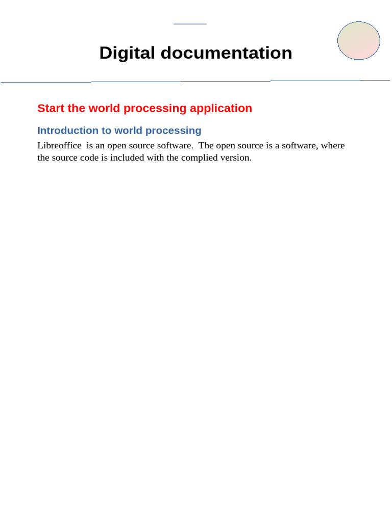 Digital Documentation: Start The World Processing Application | PDF
