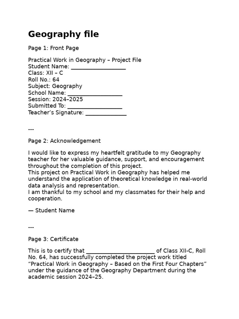 Practical Geography Project Overview | PDF | Geographic Information ...