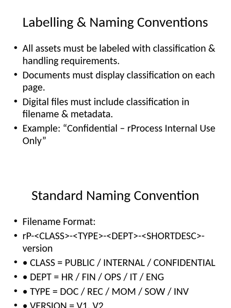 Labeling Naming Classification Presentation | PDF