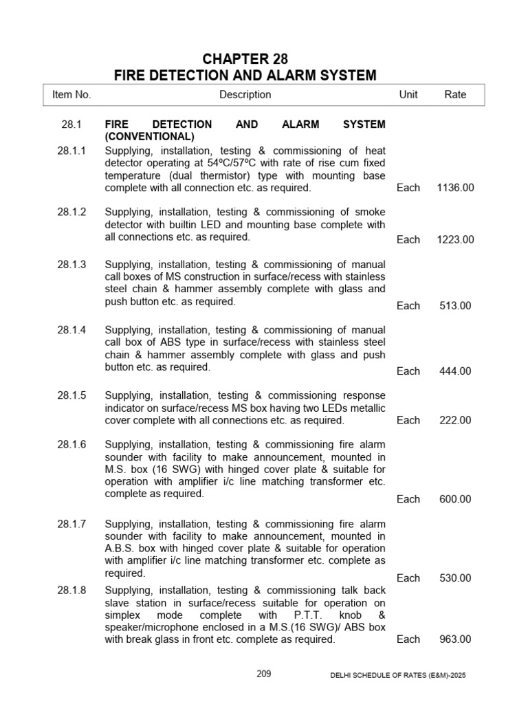 Fire Detection and Alarm System Rates | PDF | Thermal Insulation | Pipe ...