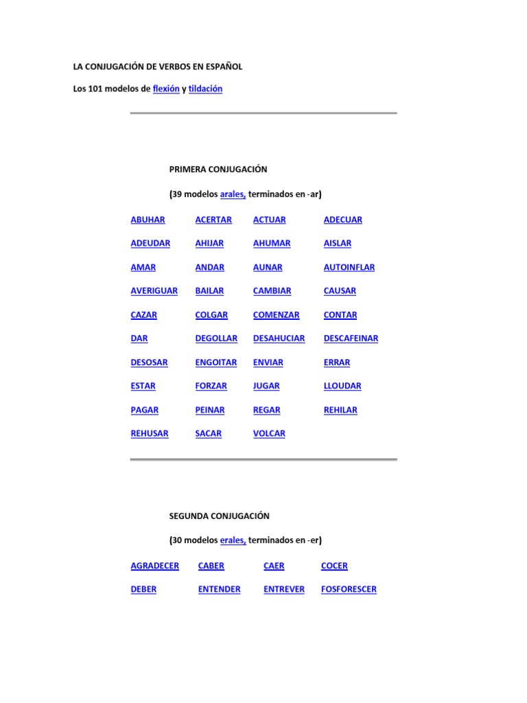 La Conjugación de Verbos en Español | PDF