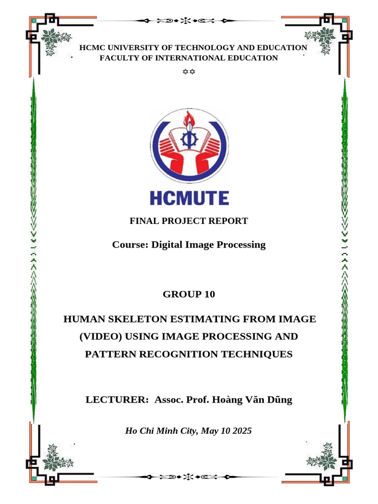 Digital Image Processing Final Project Report - Group 10 | PDF ...