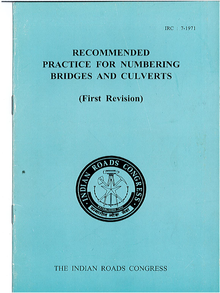 Irc 007-1971 Numbering Bridge & Culverts | PDF