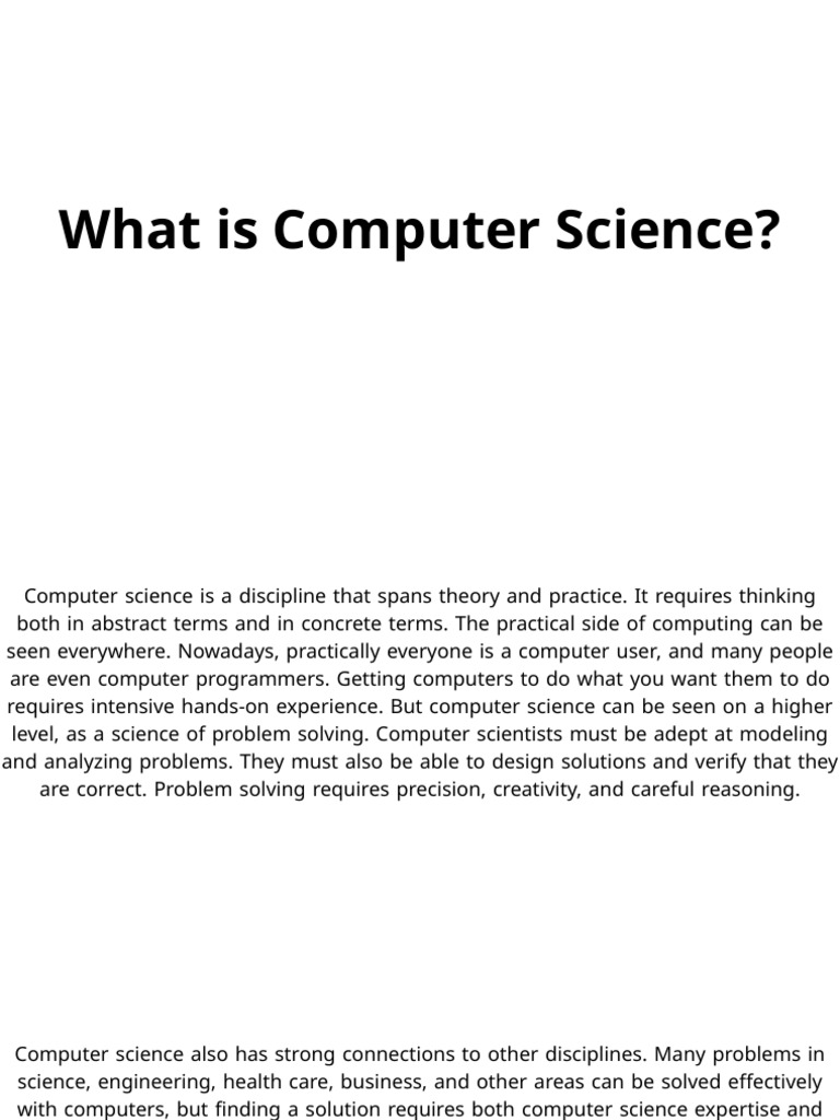 Overview of Computer Science Basics | PDF
