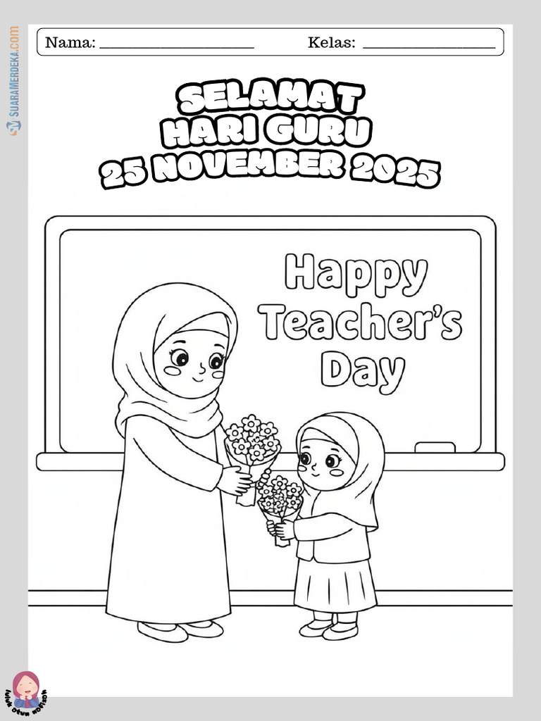 Gambar Mewarnai Hari Guru 2025 Kelas 1 | PDF
