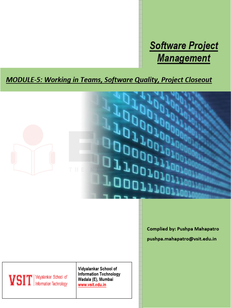 Unit-5 Working in Teams, Software Quality, Project Closeout (E-Next ...