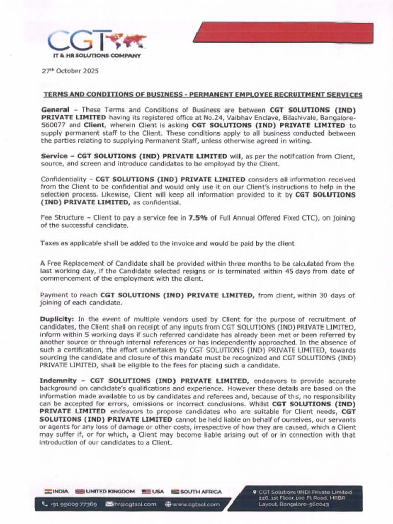 CTG - Agreement | PDF