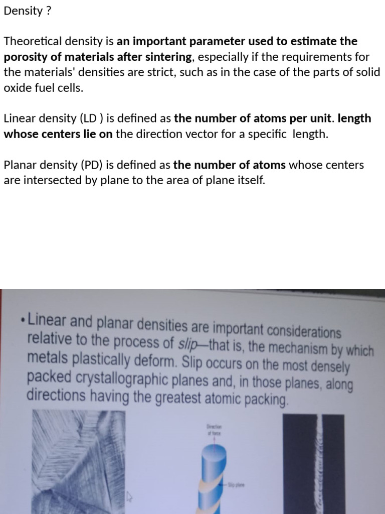 Material Science-Linear Density (LD) and Planar Density (PD) | PDF ...