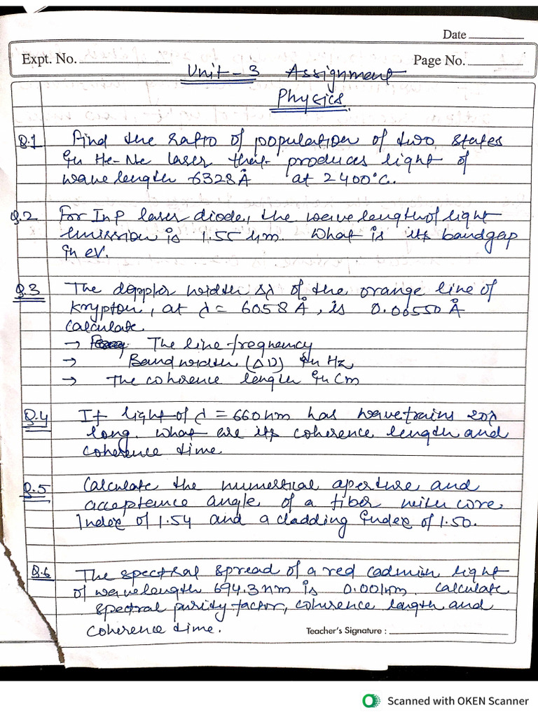 Physics Unit 3 Assignment | PDF